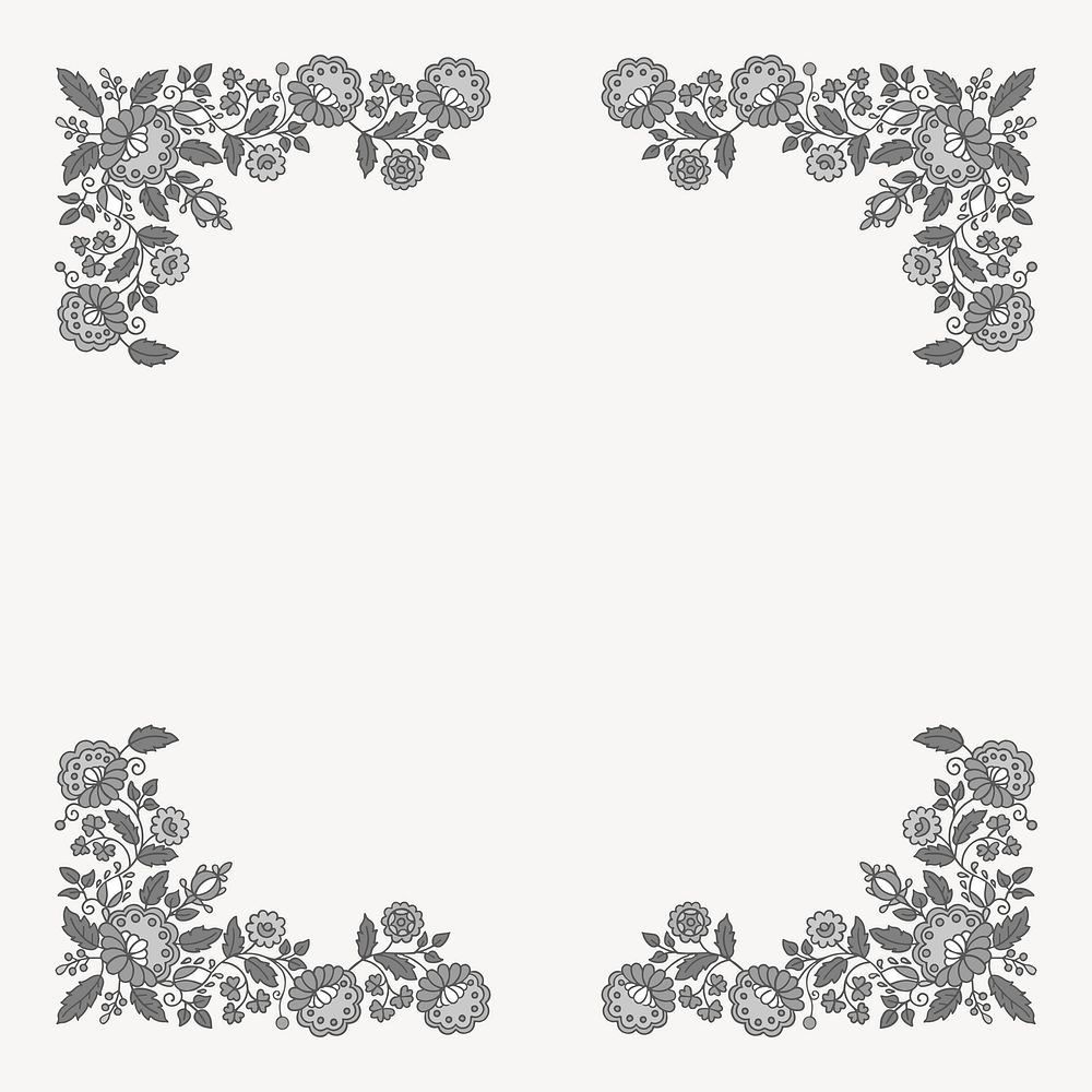 Floral border illustration vector | Free Vector Illustration - rawpixel