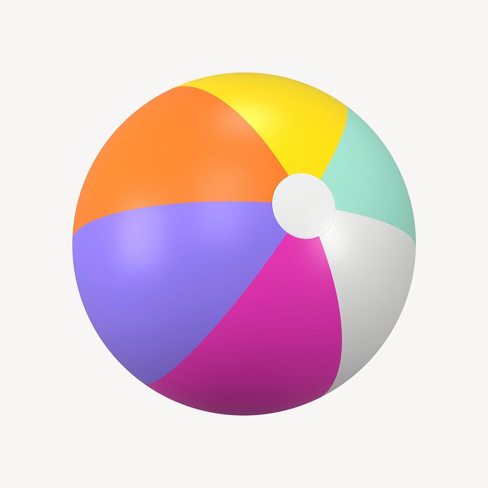 Beach ball collage element, 3D | Free PSD Illustration - rawpixel