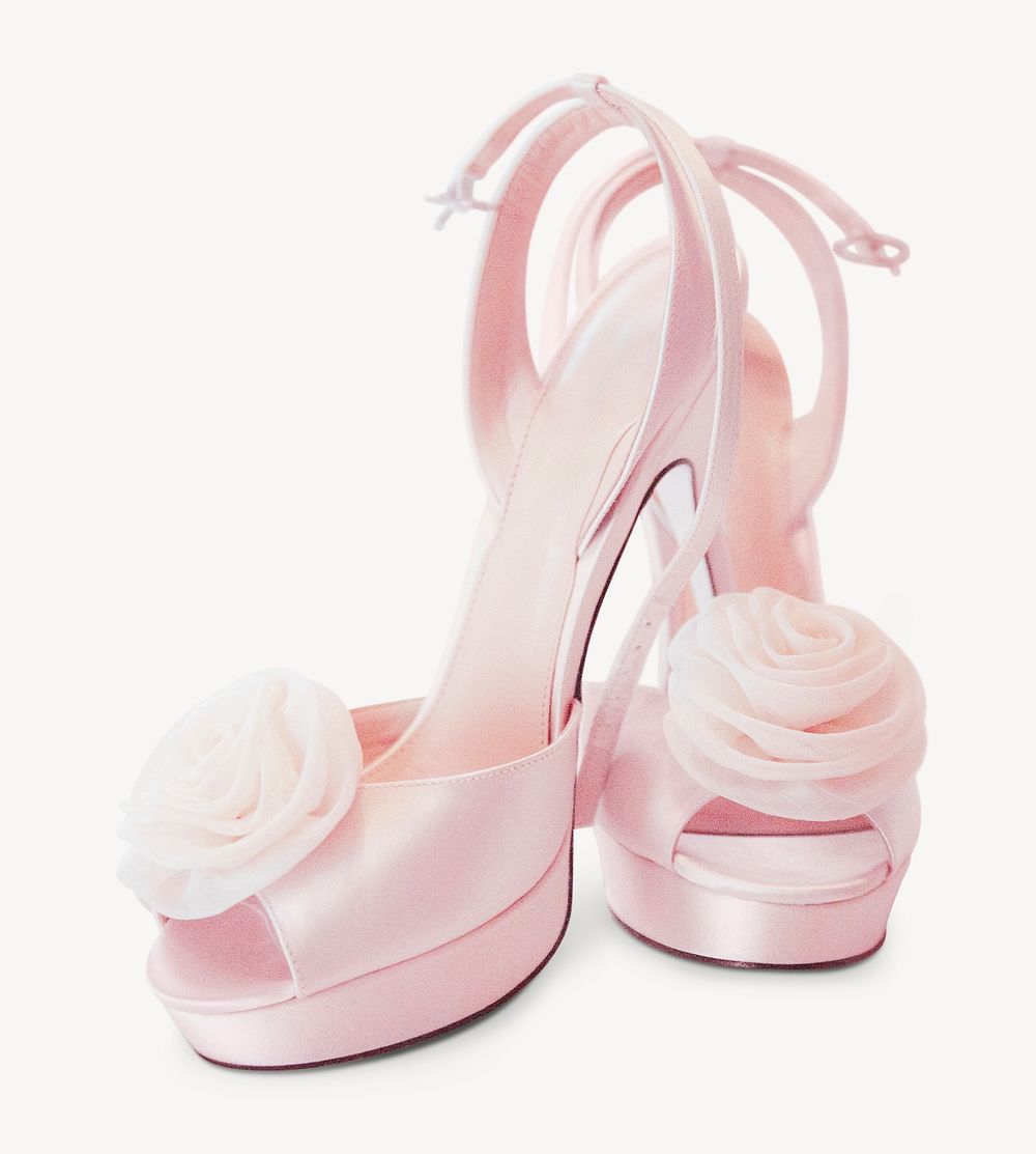 Pink silk heels collage element | Premium PSD - rawpixel