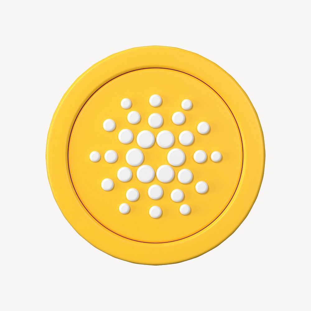 3D Cardano blockchain cryptocurrency icon, | Premium PSD Illustration ...