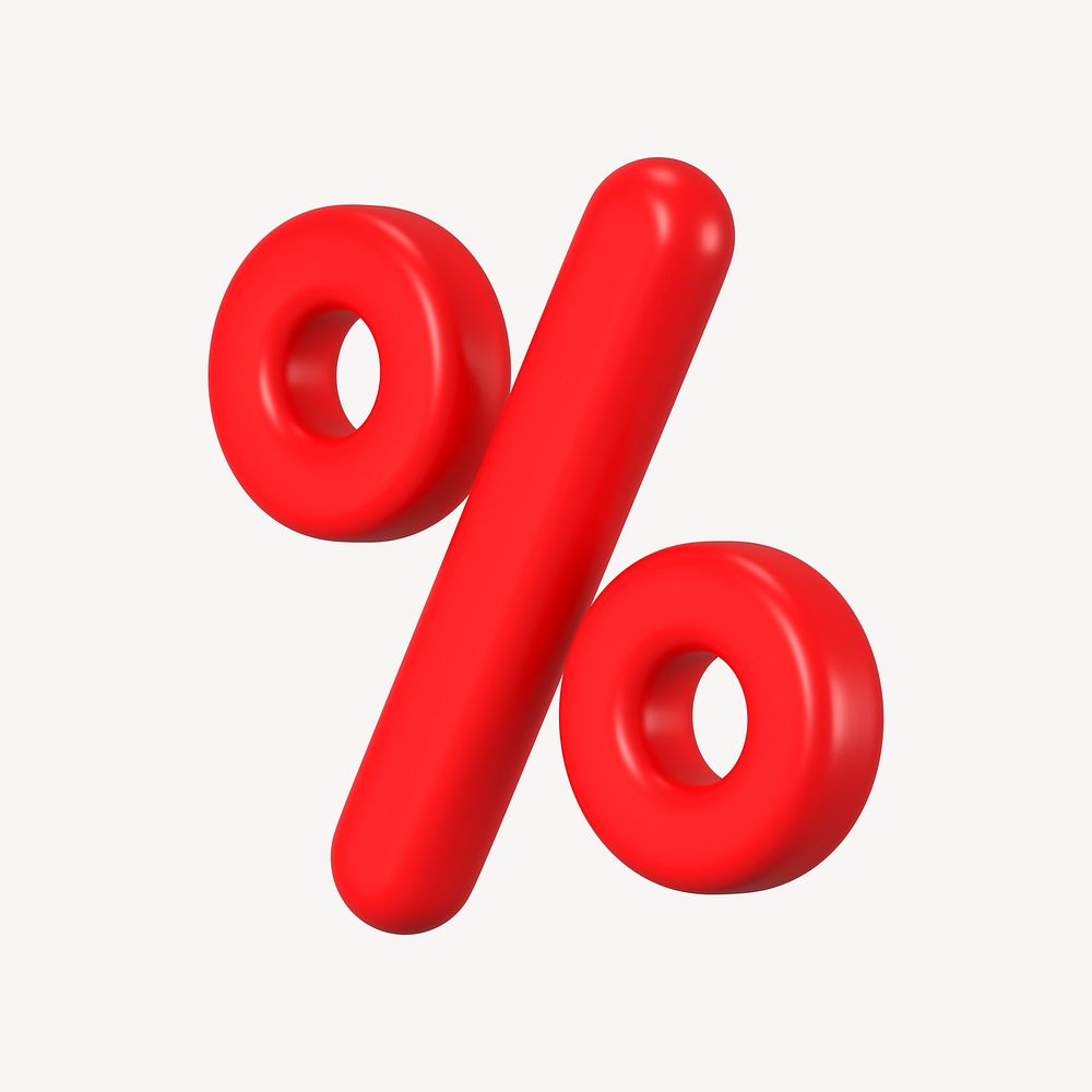 3D percent sign sticker, red | Premium PSD - rawpixel