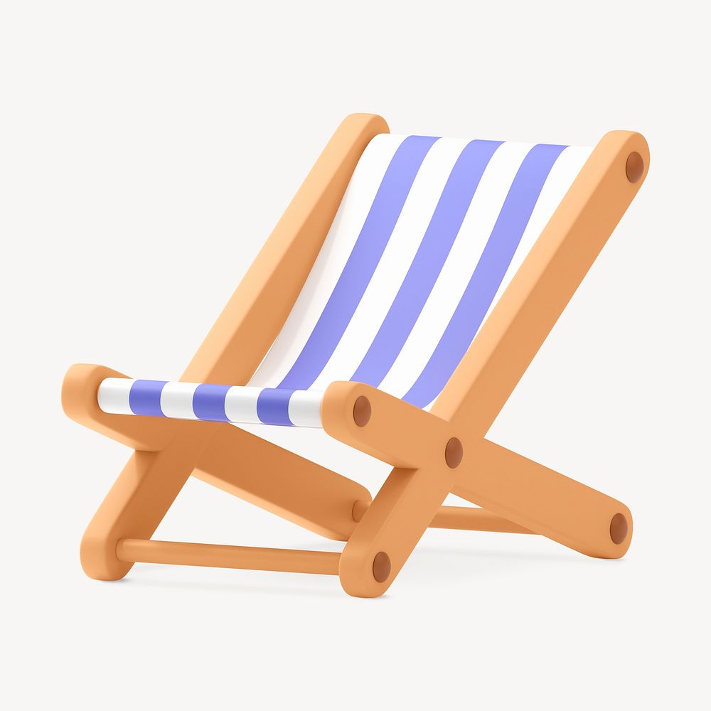 Cartoon beach chair clipart, summer | Free Photo Illustration - rawpixel