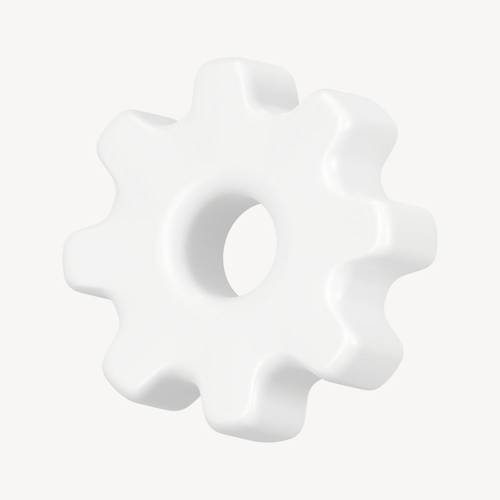 White gear sticker, 3D business | Premium PSD Illustration - rawpixel
