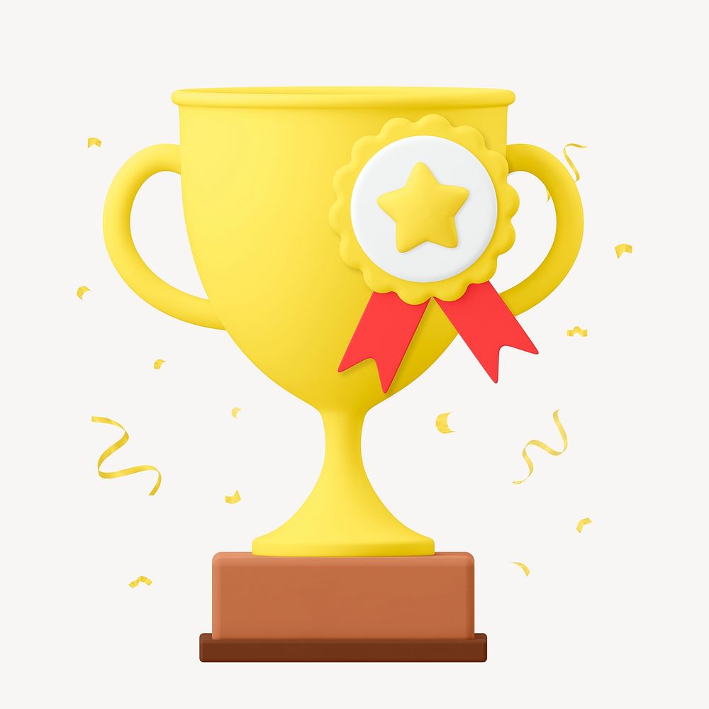 3D golden trophy sticker, prize | Premium PSD - rawpixel