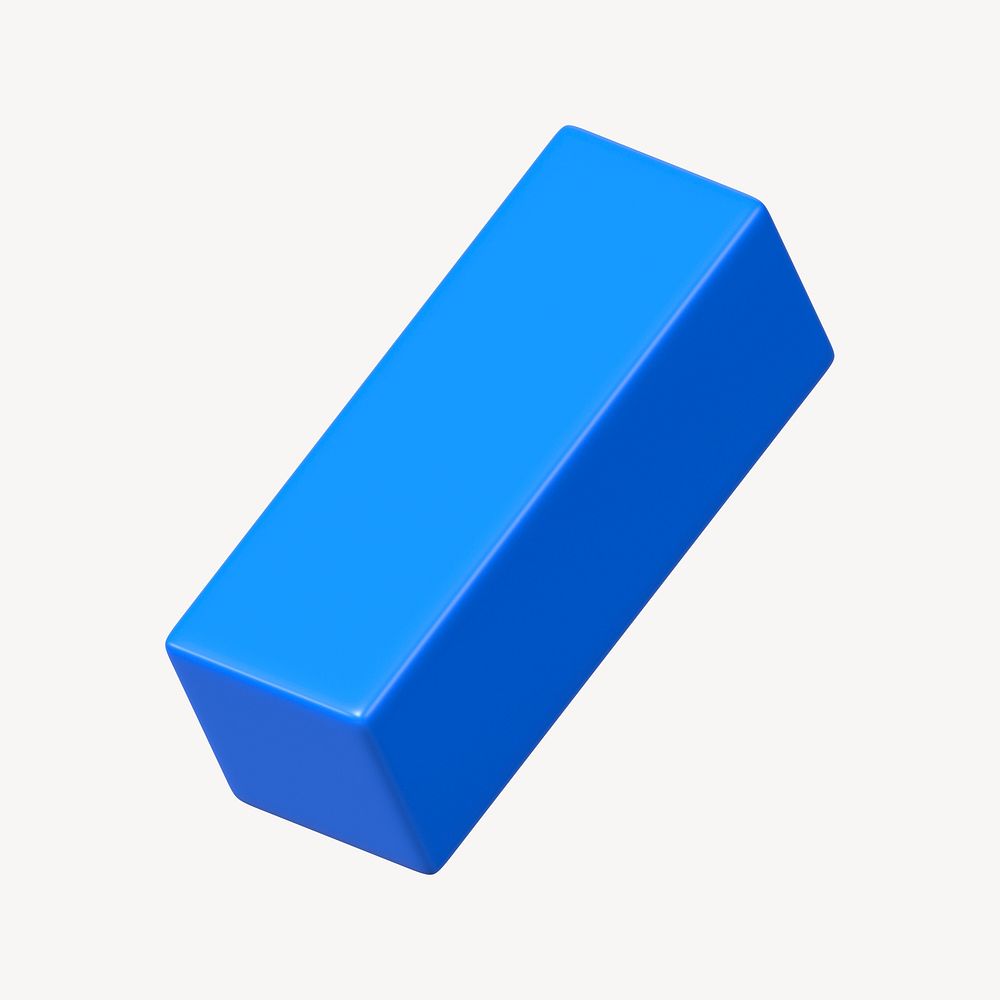 3D blue cuboid clipart, geometric | Premium PSD - rawpixel