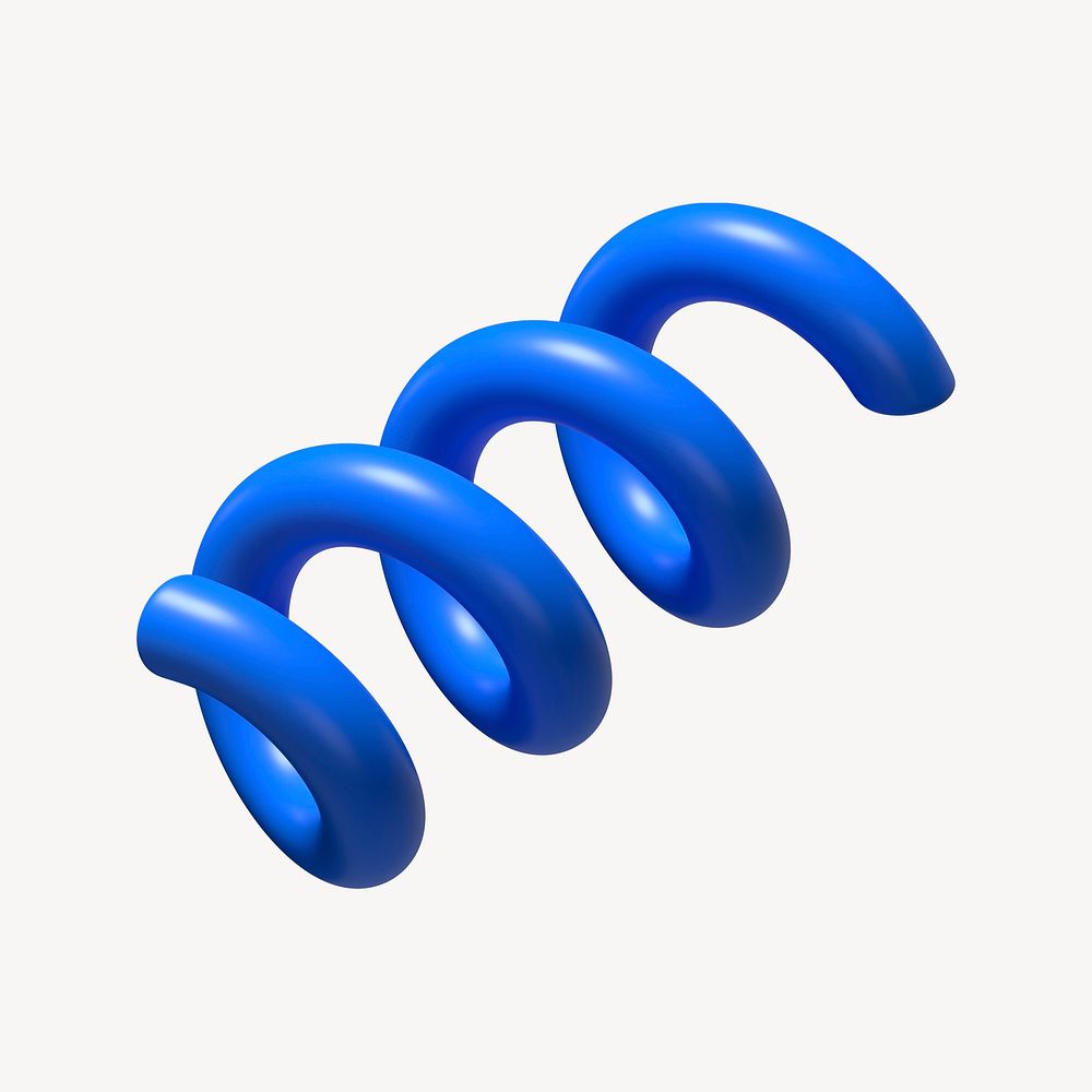 3D blue squiggle spring shape | Premium PSD - rawpixel