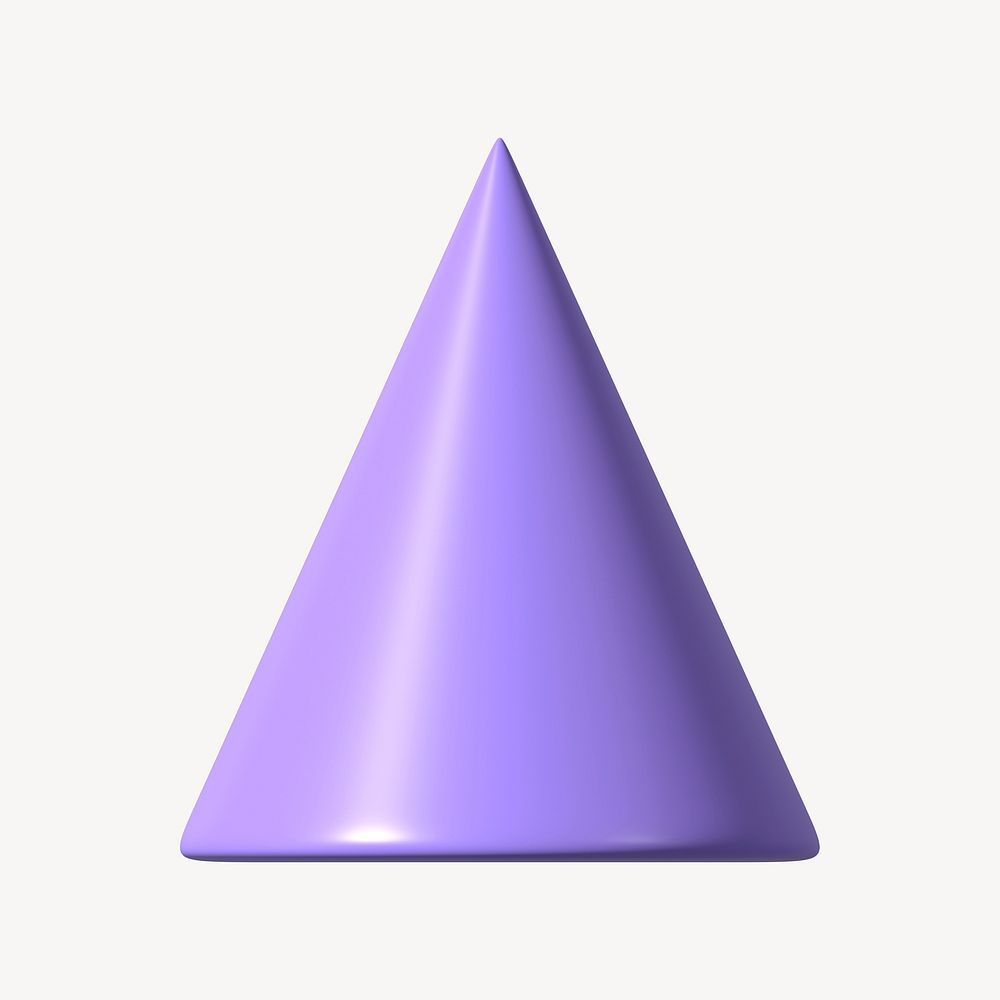 3D purple cone shape, geometric | Premium PSD - rawpixel