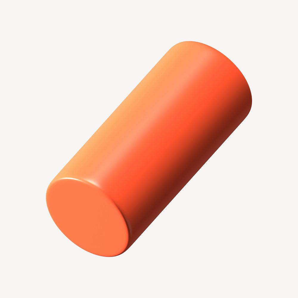 3D orange cylinder, geometric shape | Free Photo - rawpixel