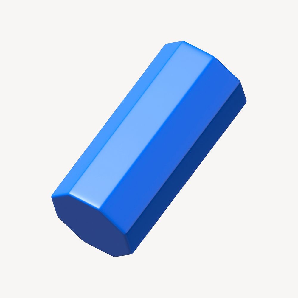 3D blue octagonal prism, geometric | Free Photo - rawpixel