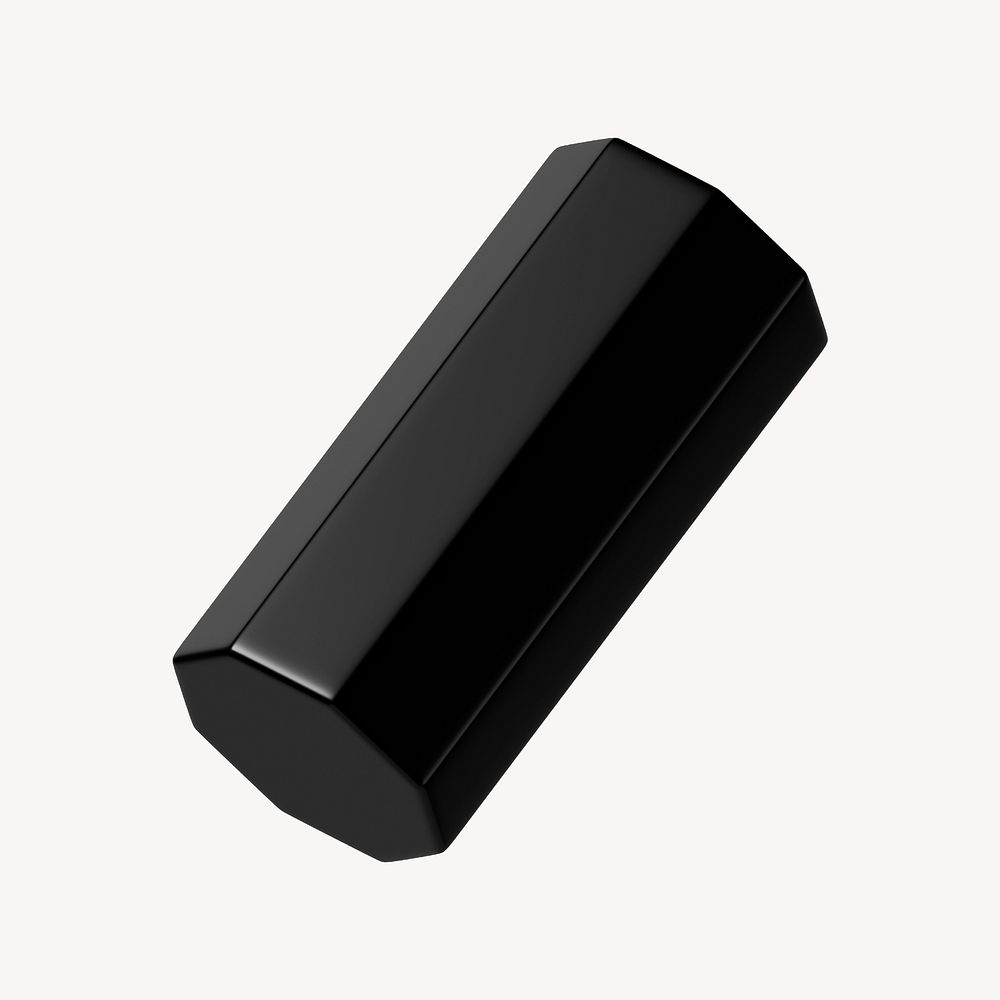 3D orange octagonal prism, geometric | Premium PSD - rawpixel