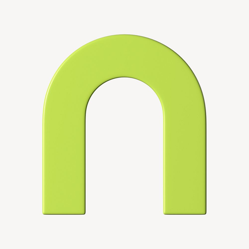 3D green geometric u shape | Free Photo - rawpixel