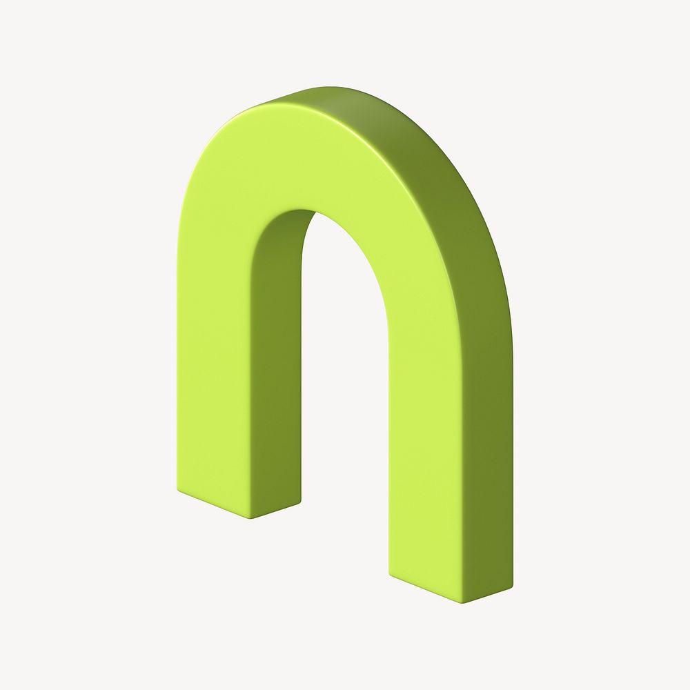 3D green geometric u shape | Free Photo - rawpixel