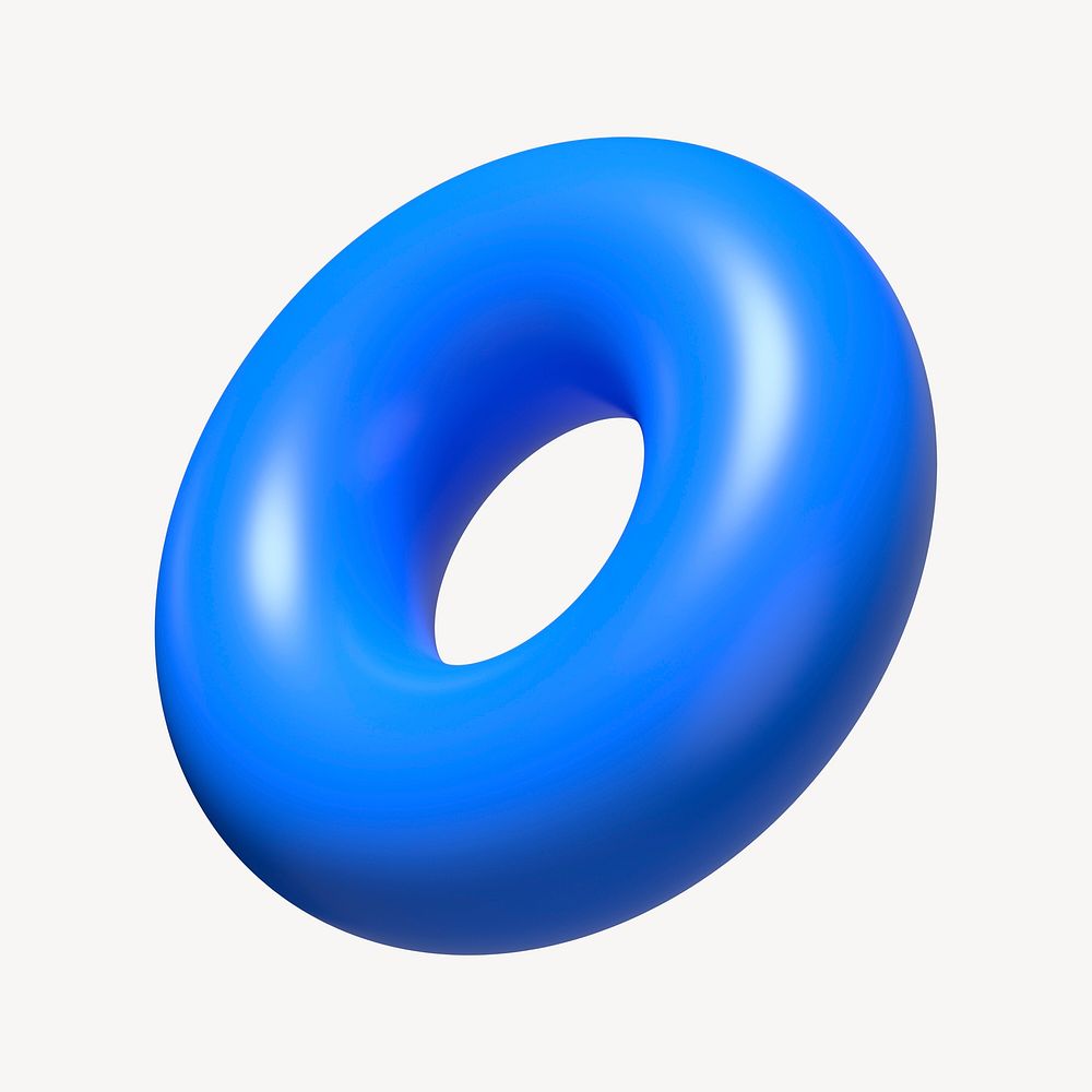 Blue donut ring, 3d shape | Free Photo - rawpixel