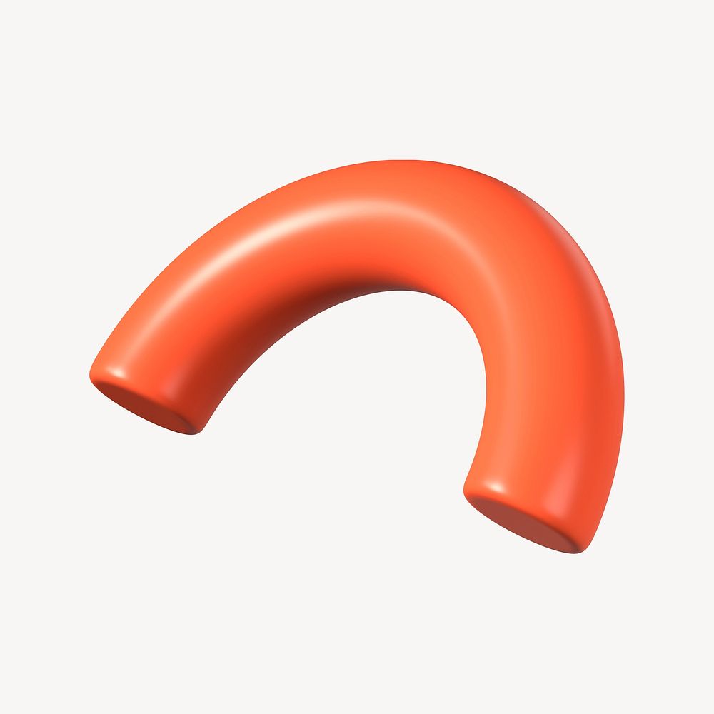 3D orange half torus clipart, | Free Photo - rawpixel