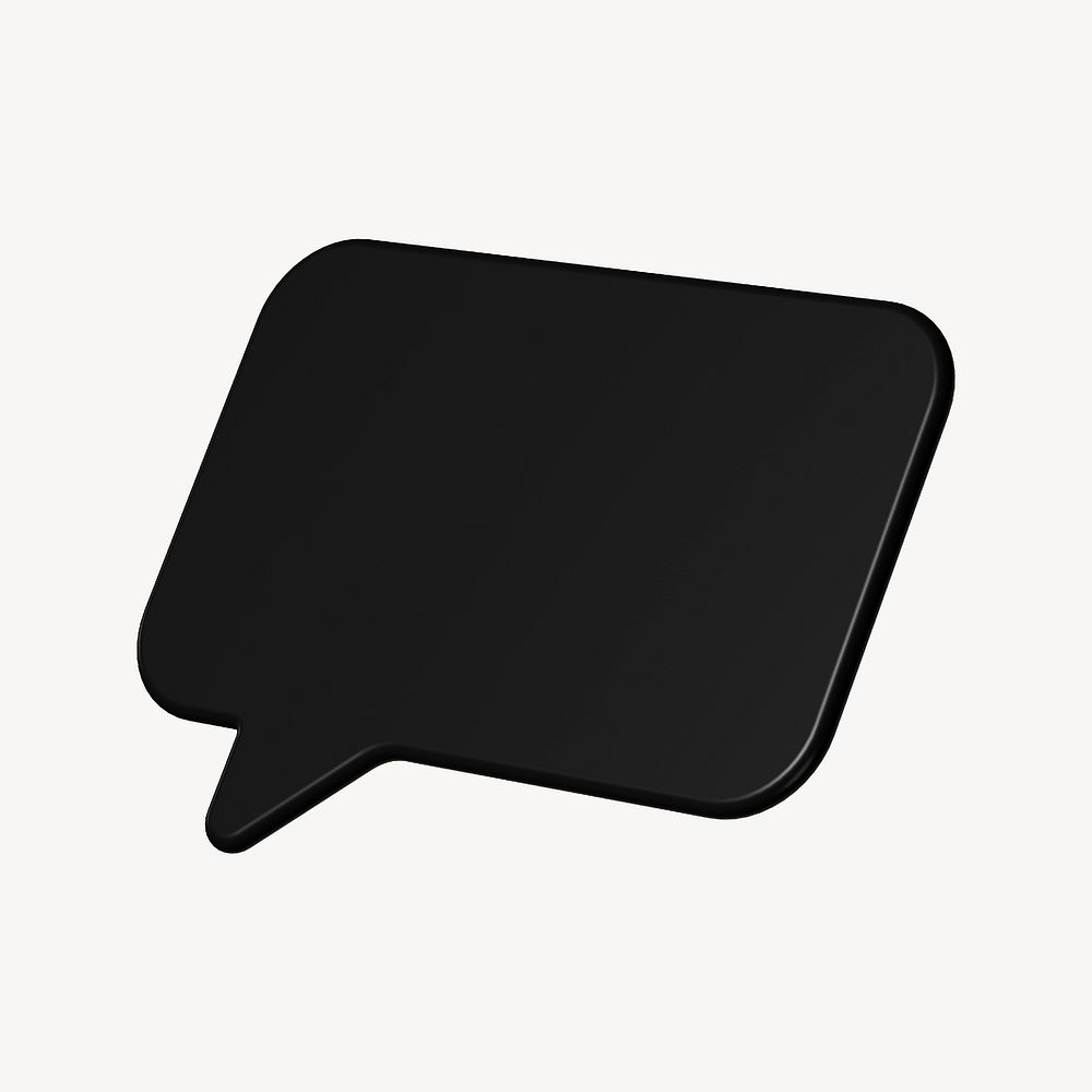 3D black speech bubble, communication | Premium PSD - rawpixel