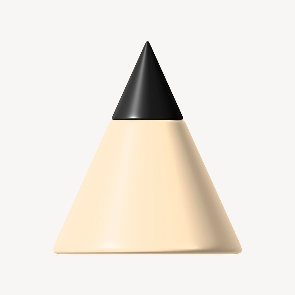 3D pencil head, geometric clipart | Premium PSD - rawpixel