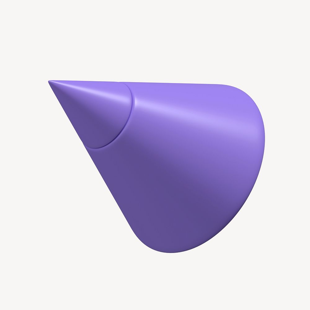 3D purple cone shape, geometric | Premium PSD - rawpixel