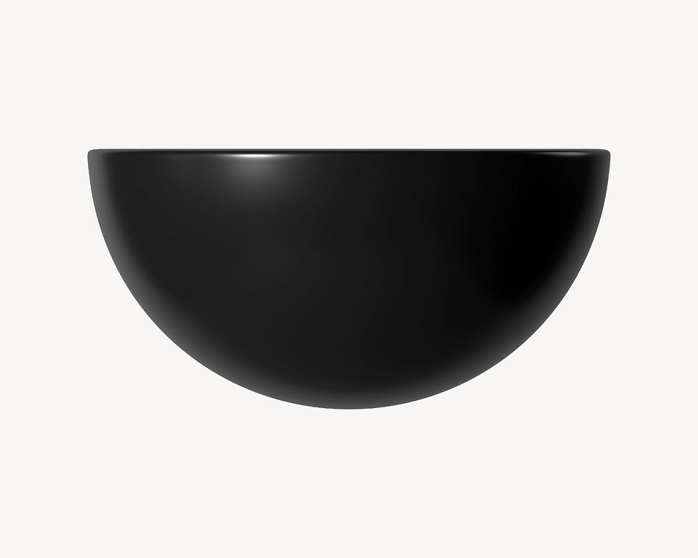 3D black hemisphere, geometric shape | Premium PSD - rawpixel