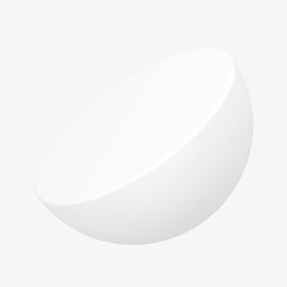 3D white hemisphere, geometric shape | Premium PSD - rawpixel