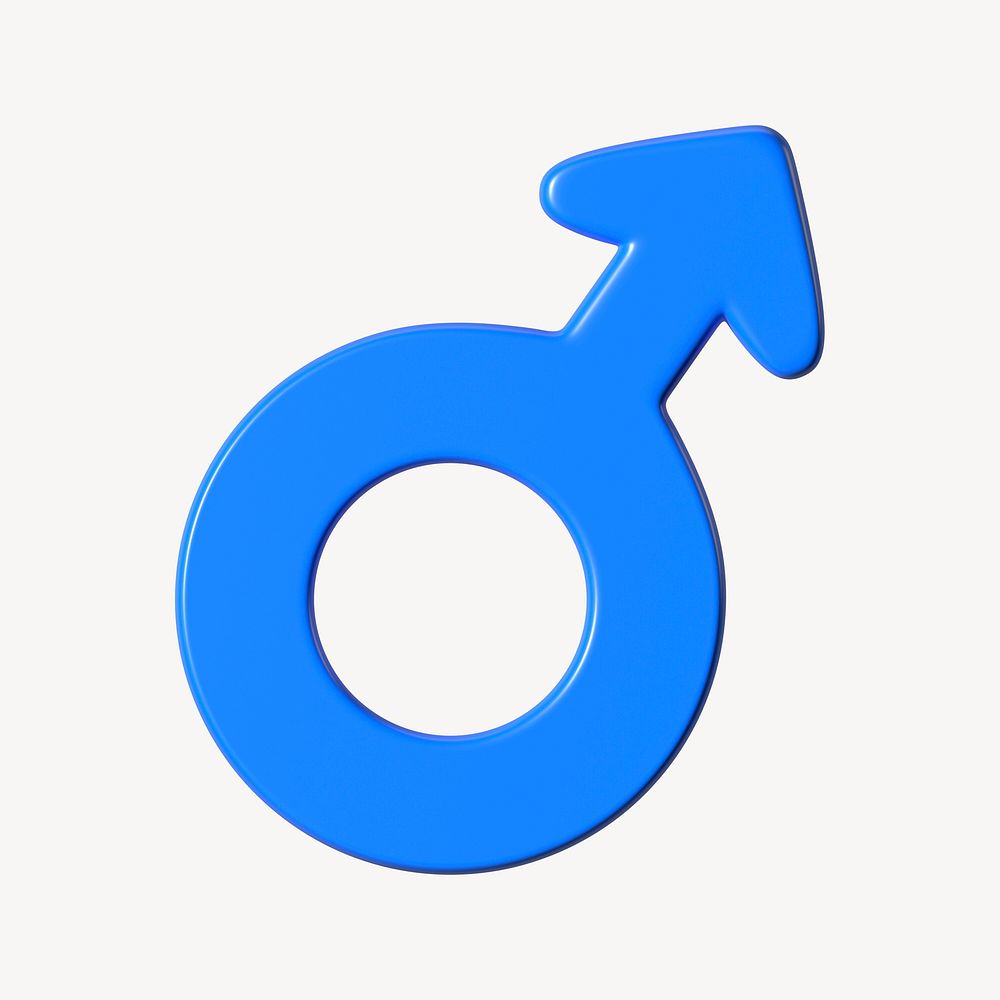 Blue male symbol 3D collage | Premium PSD - rawpixel