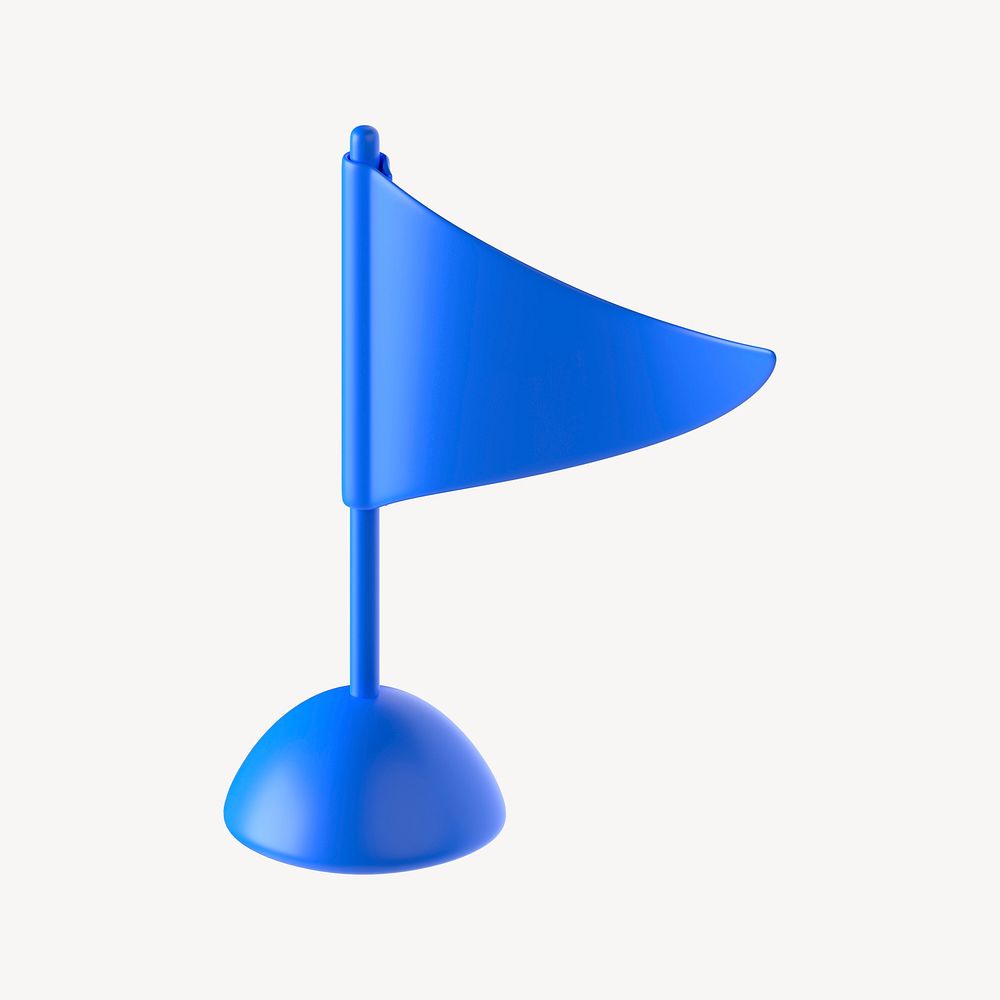 Blue flag icon, 3D business | Premium PSD - rawpixel
