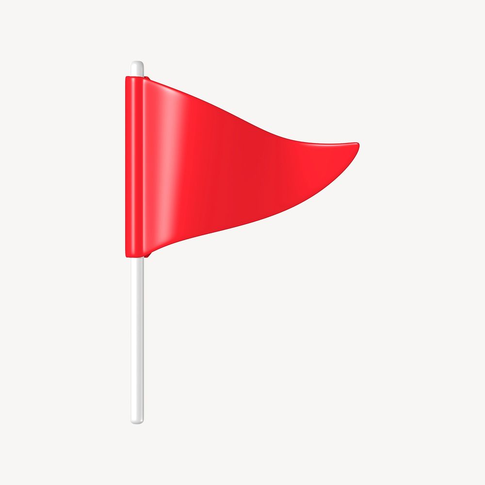 Red flag icon, 3D business | Premium PSD - rawpixel