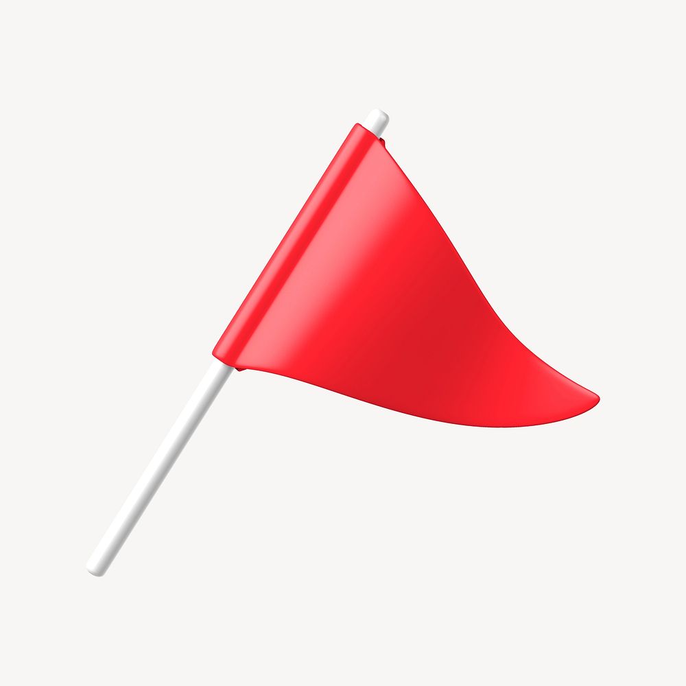 Red flag icon, 3D business | Premium PSD - rawpixel