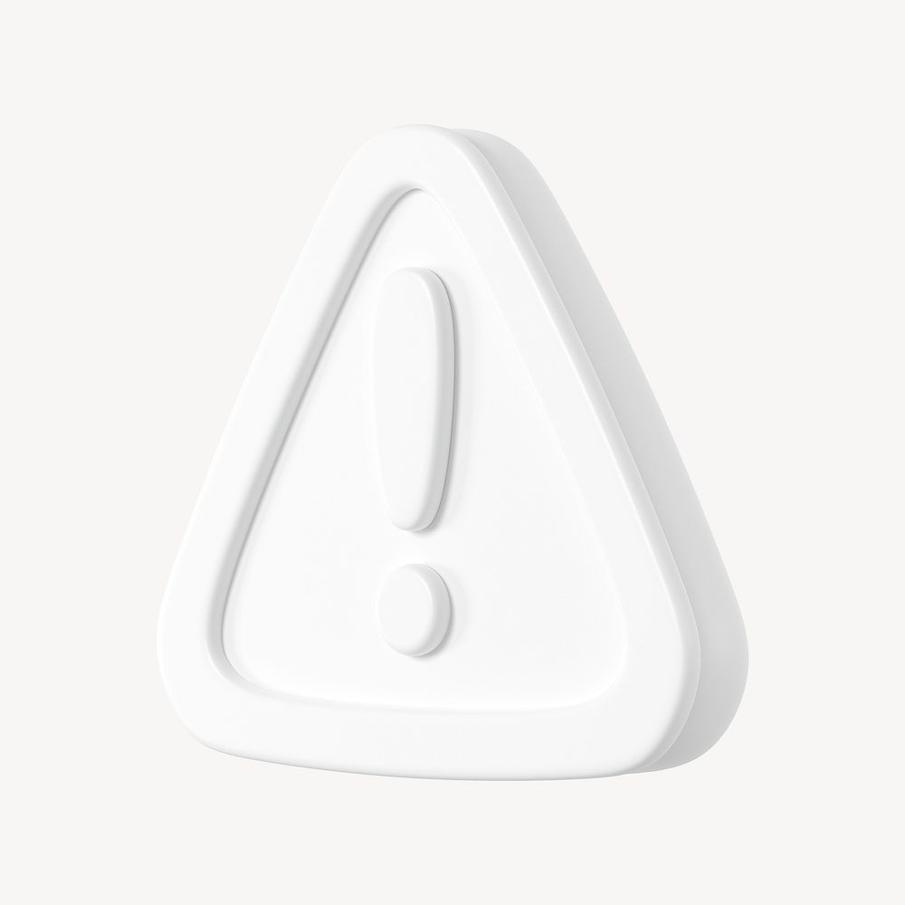 Minimal warning sign 3D clipart | Free Photo - rawpixel