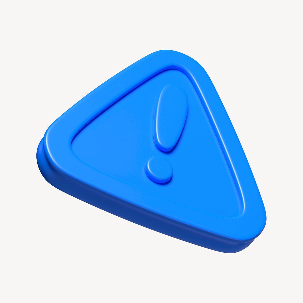 Blue warning sign 3D collage | Premium PSD - rawpixel