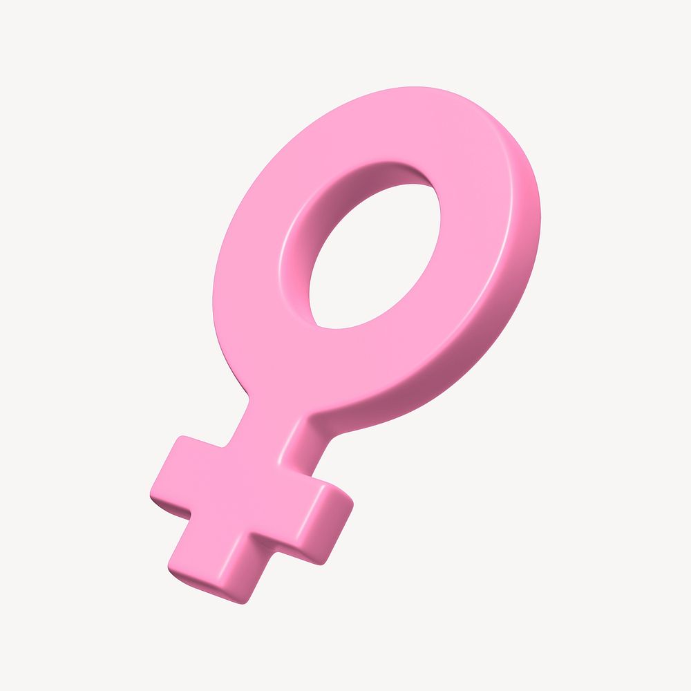 Pink female symbol 3D collage | Premium PSD - rawpixel