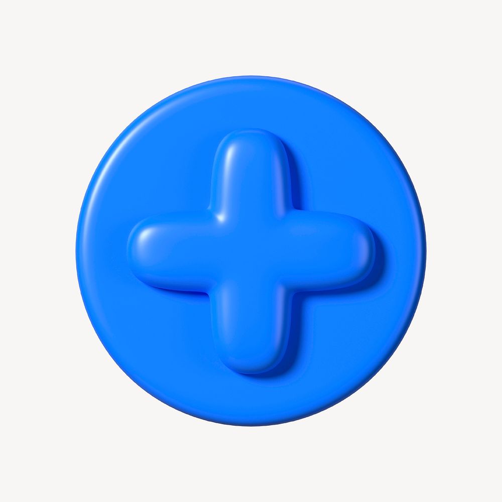 Blue plus sign 3D clipart | Free Photo - rawpixel