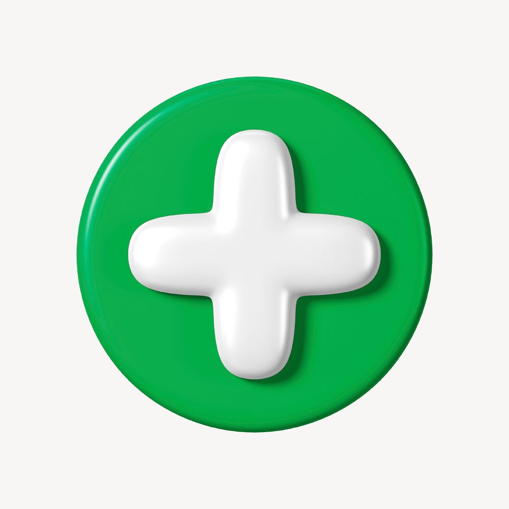 Green plus sign 3D collage | Premium PSD - rawpixel