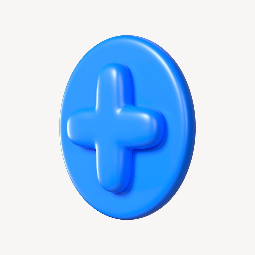 Blue addition sign 3D clipart | Free Photo - rawpixel