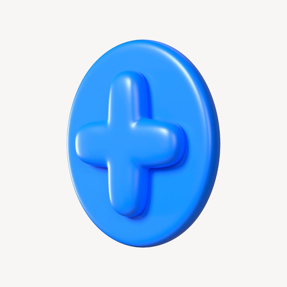 Blue addition sign 3D collage | Premium PSD - rawpixel