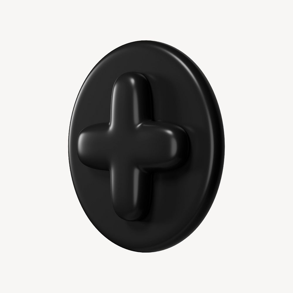 Black plus sign 3D clipart | Free Photo - rawpixel