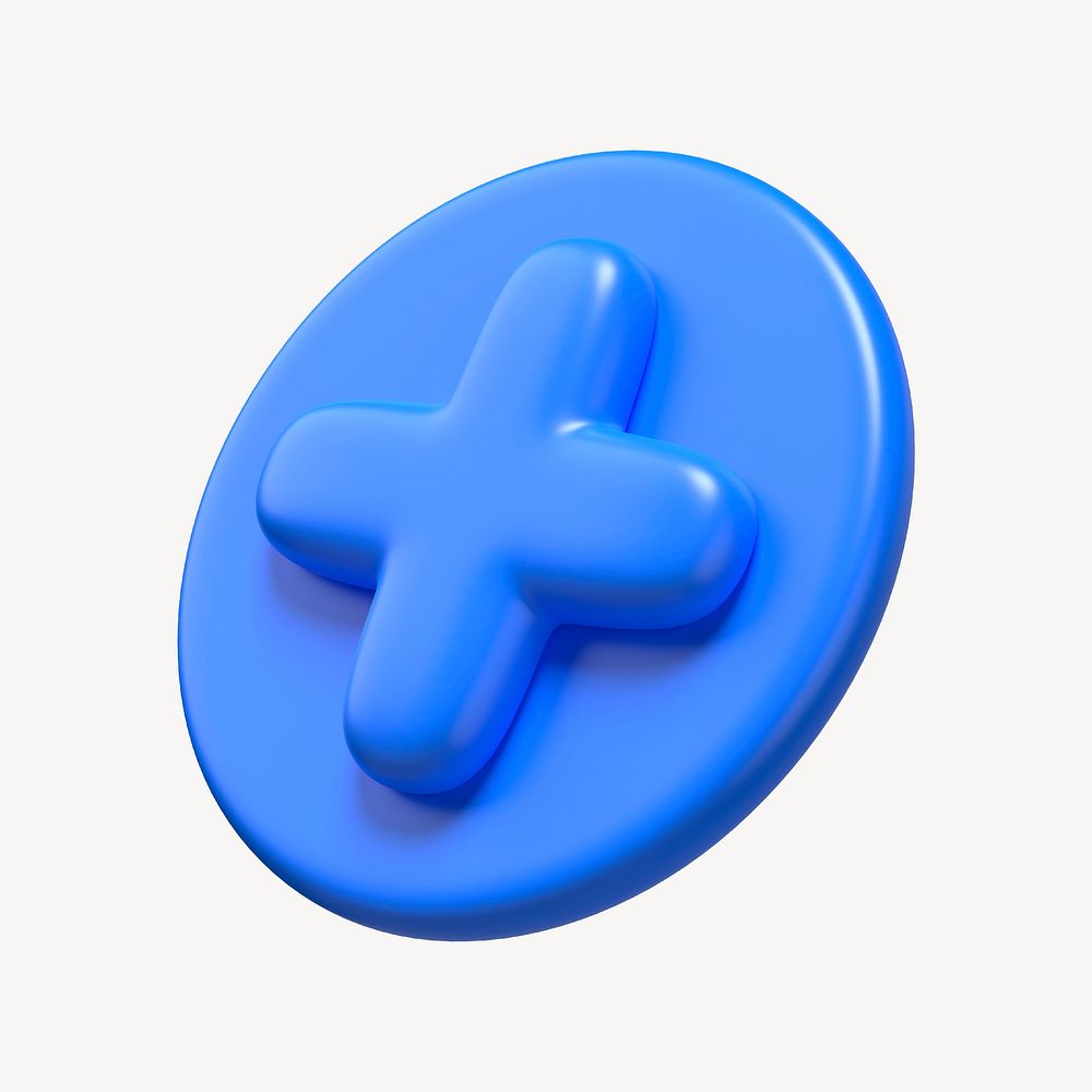 Blue plus sign 3D collage | Premium PSD - rawpixel
