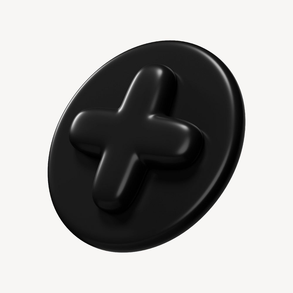 Black plus sign 3D clipart | Free Photo - rawpixel