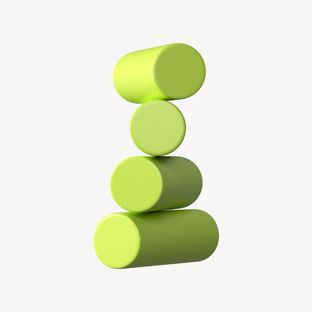 3D green stacked cylinder, abstract | Free Photo - rawpixel
