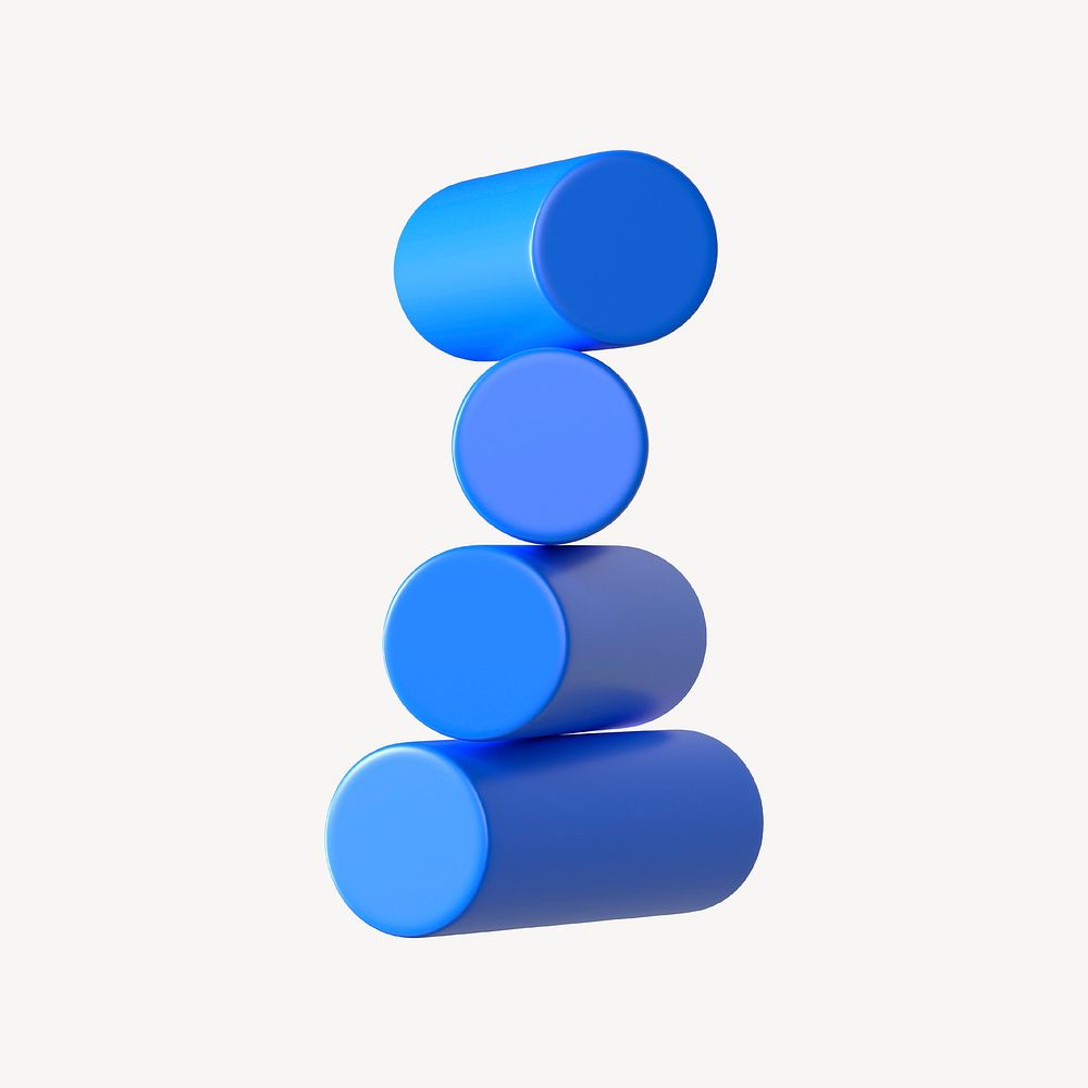 3D blue stacked cylinder, abstract | Free Photo - rawpixel