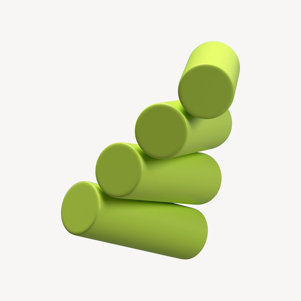 3D green stacked cylinder, abstract | Free Photo - rawpixel