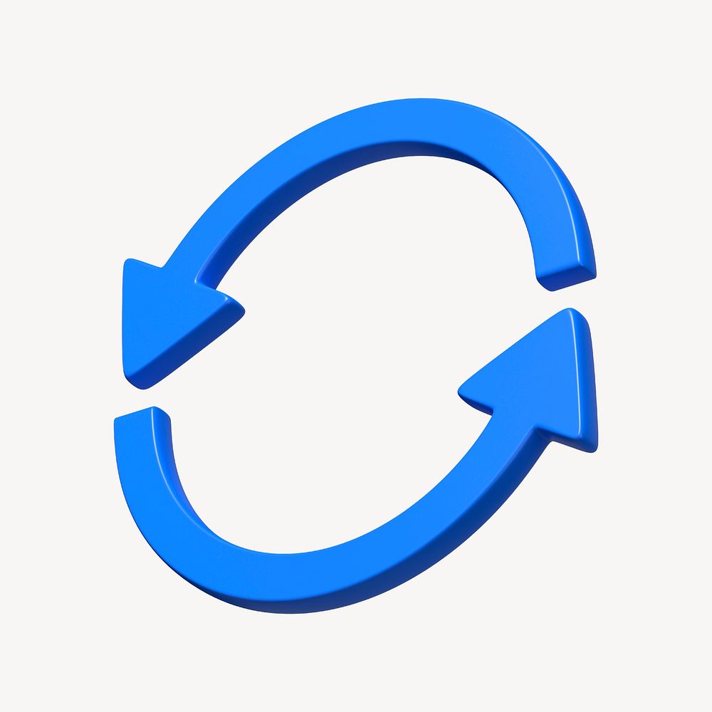 Blue refresh symbol 3D collage | Premium PSD - rawpixel