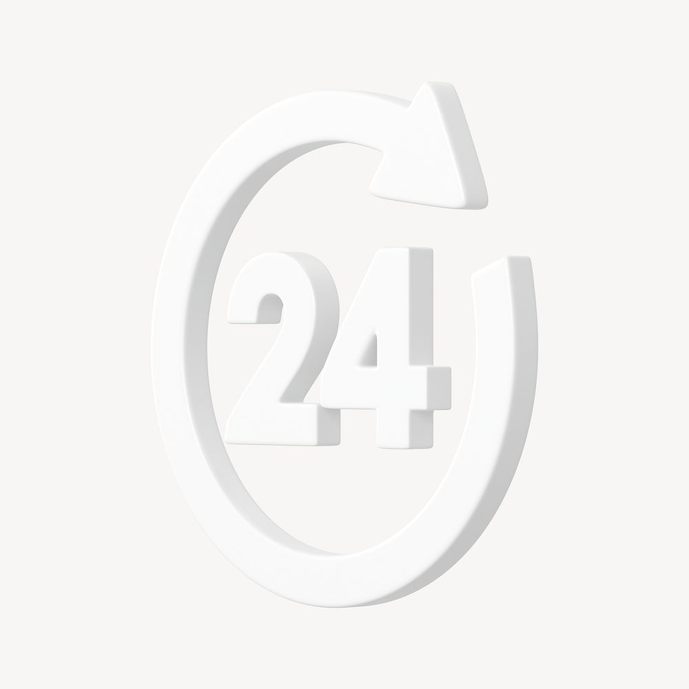 24 hrs sign 3D collage | Premium PSD - rawpixel