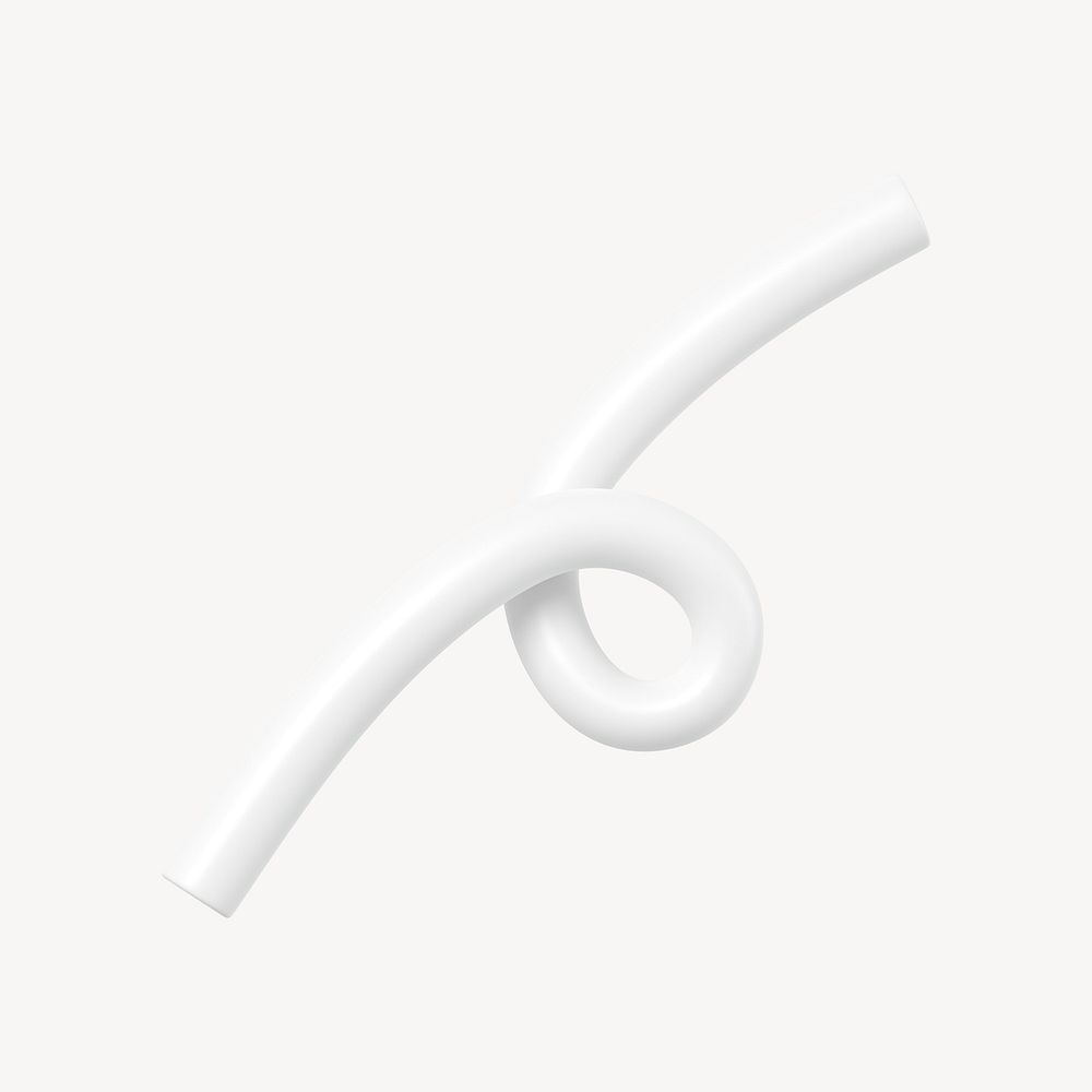 3D white squiggle abstract shape | Free Photo - rawpixel