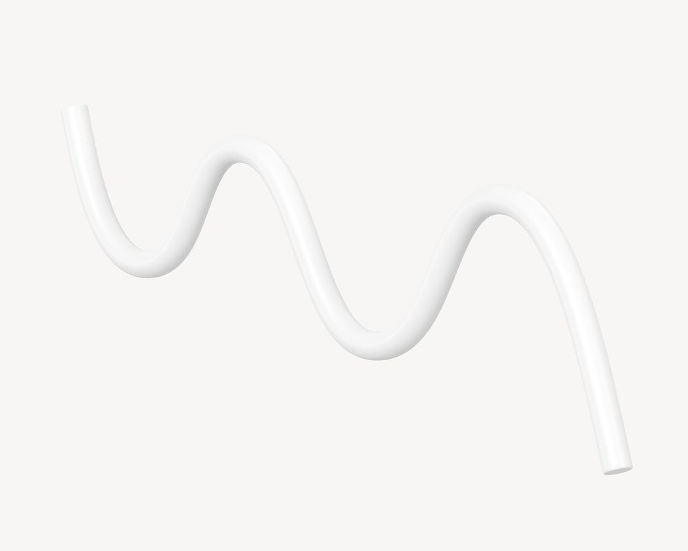 3D white squiggle abstract shape | Free Photo - rawpixel