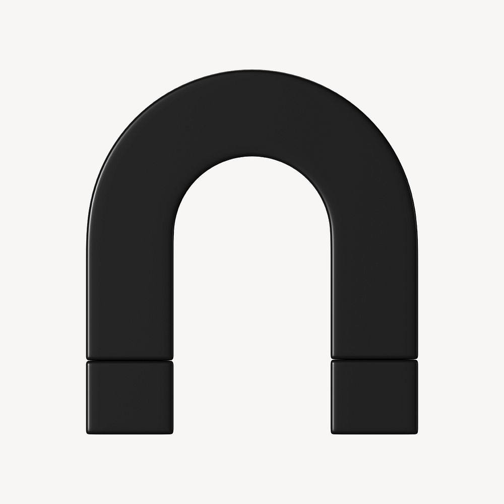 3D black geometric u shape | Free Photo - rawpixel