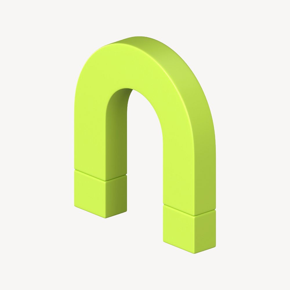 3D green geometric u shape | Free Photo - rawpixel