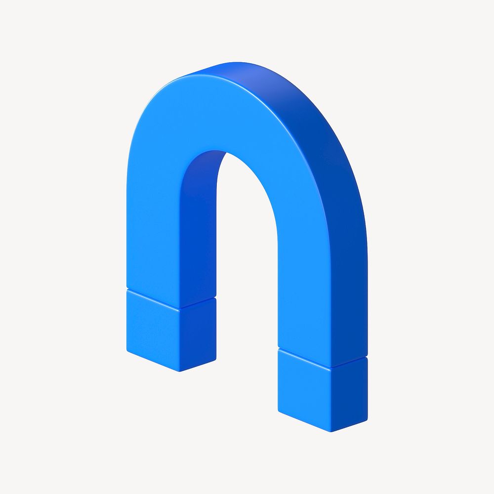 3D blue geometric u shape | Free Photo - rawpixel