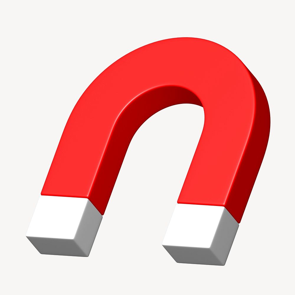 3D magnet, red u shape | Free Photo - rawpixel