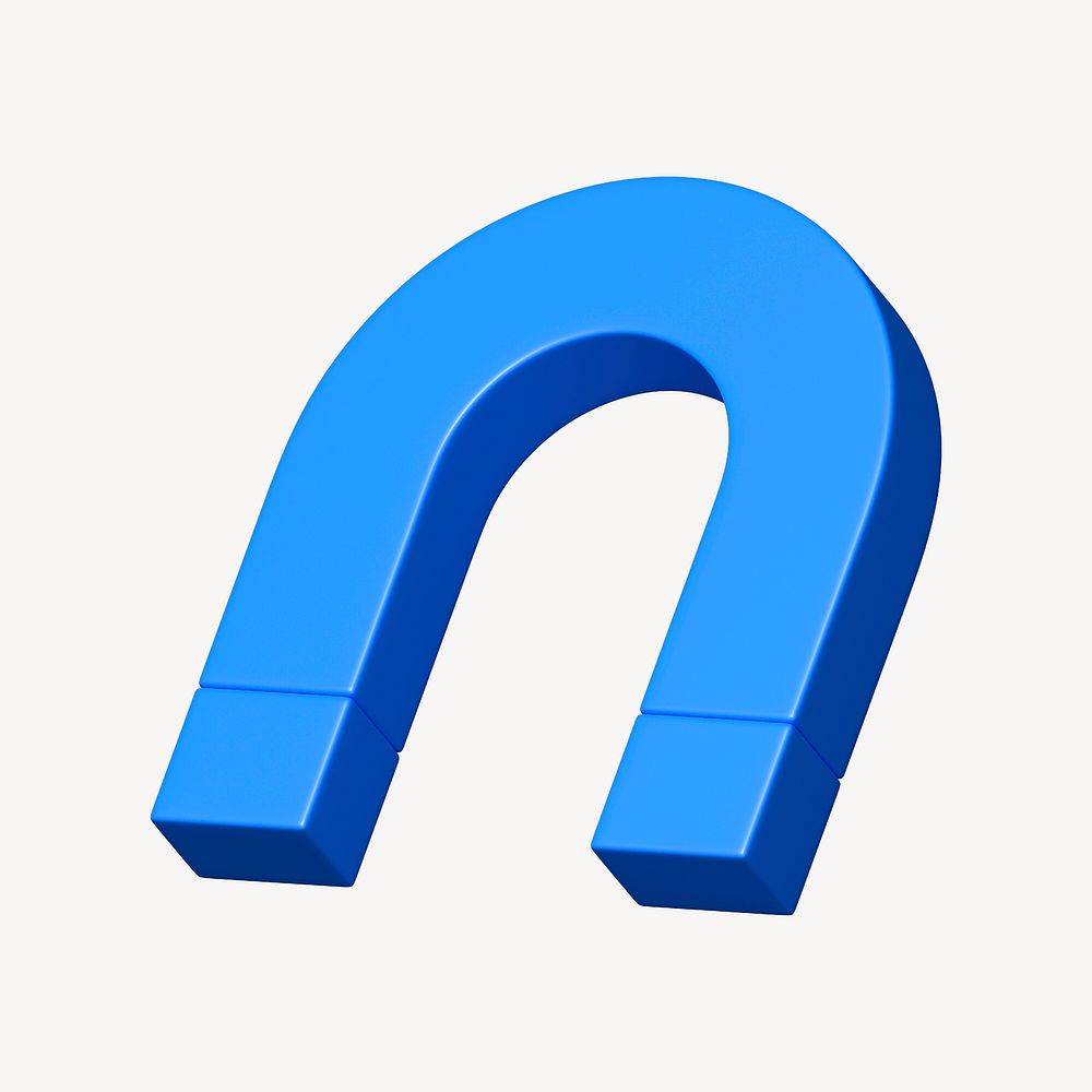 3D blue u shape, geometric | Premium PSD - rawpixel