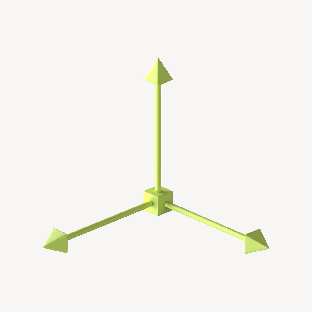 Green 3D arrow axis, collage | Premium PSD - rawpixel